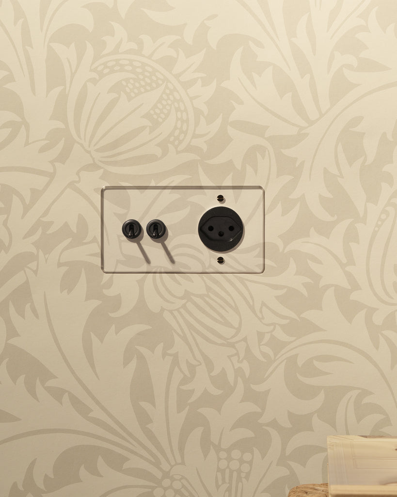 Double 2x Toggle & Swiss Module Round Clear Bronze Black | Switches ...