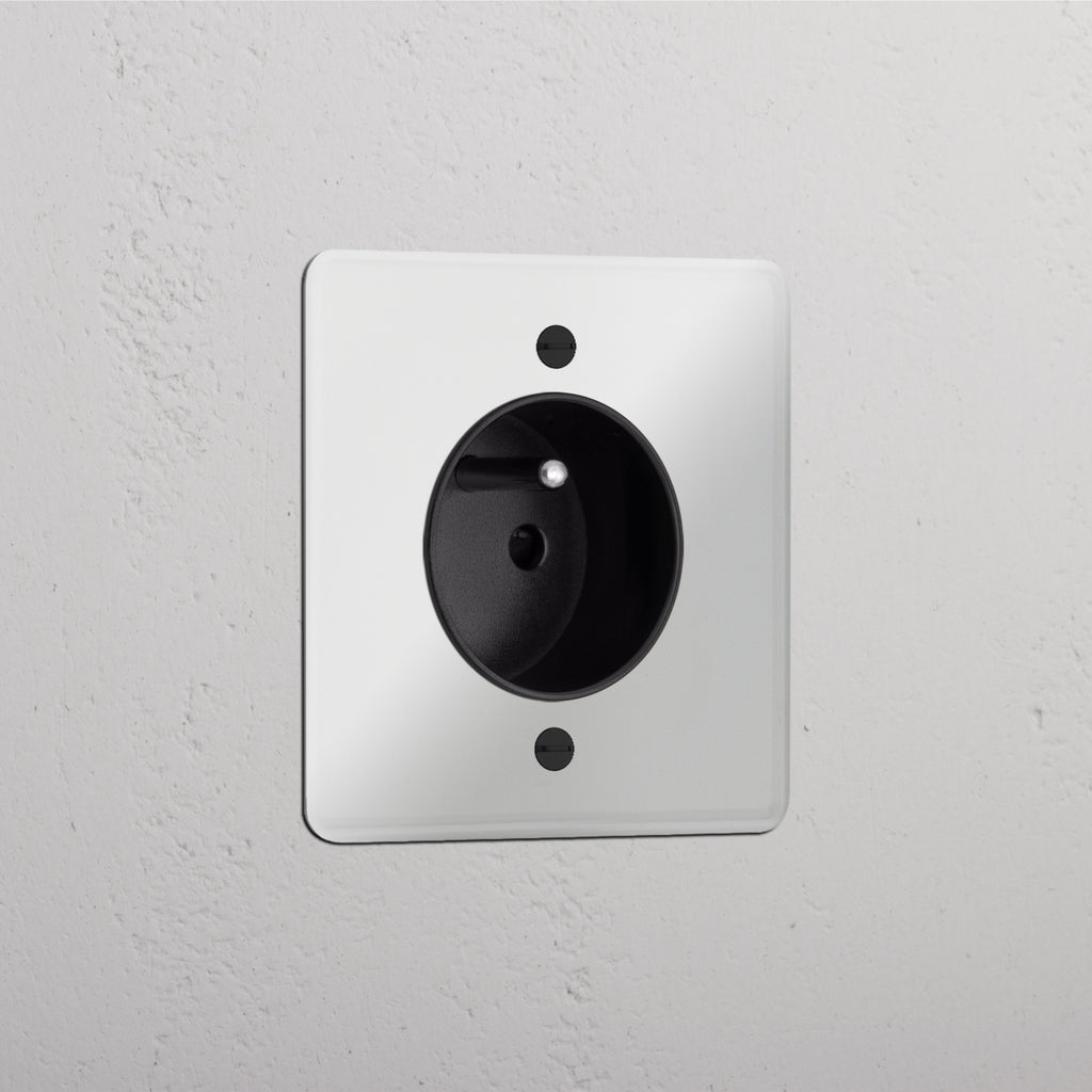 Single French Socket | Clear & Black | Switches & Sockets