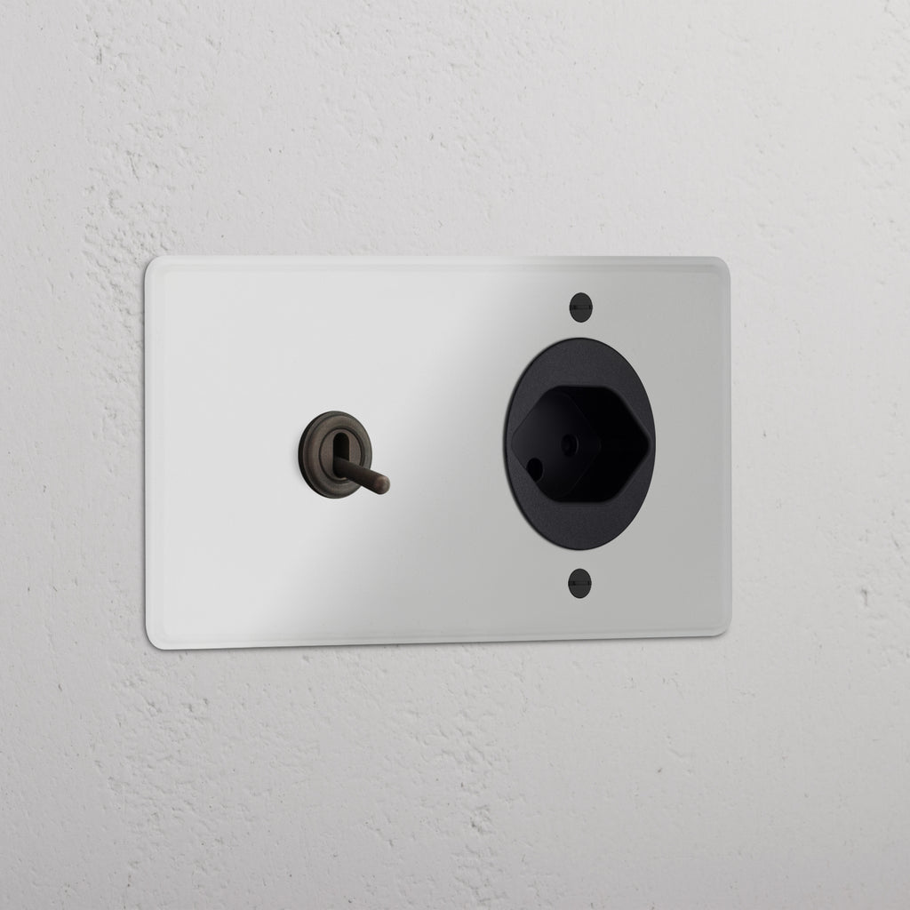 Double Toggle & Swiss Module Round Clear Bronze Black | Switches & sockets