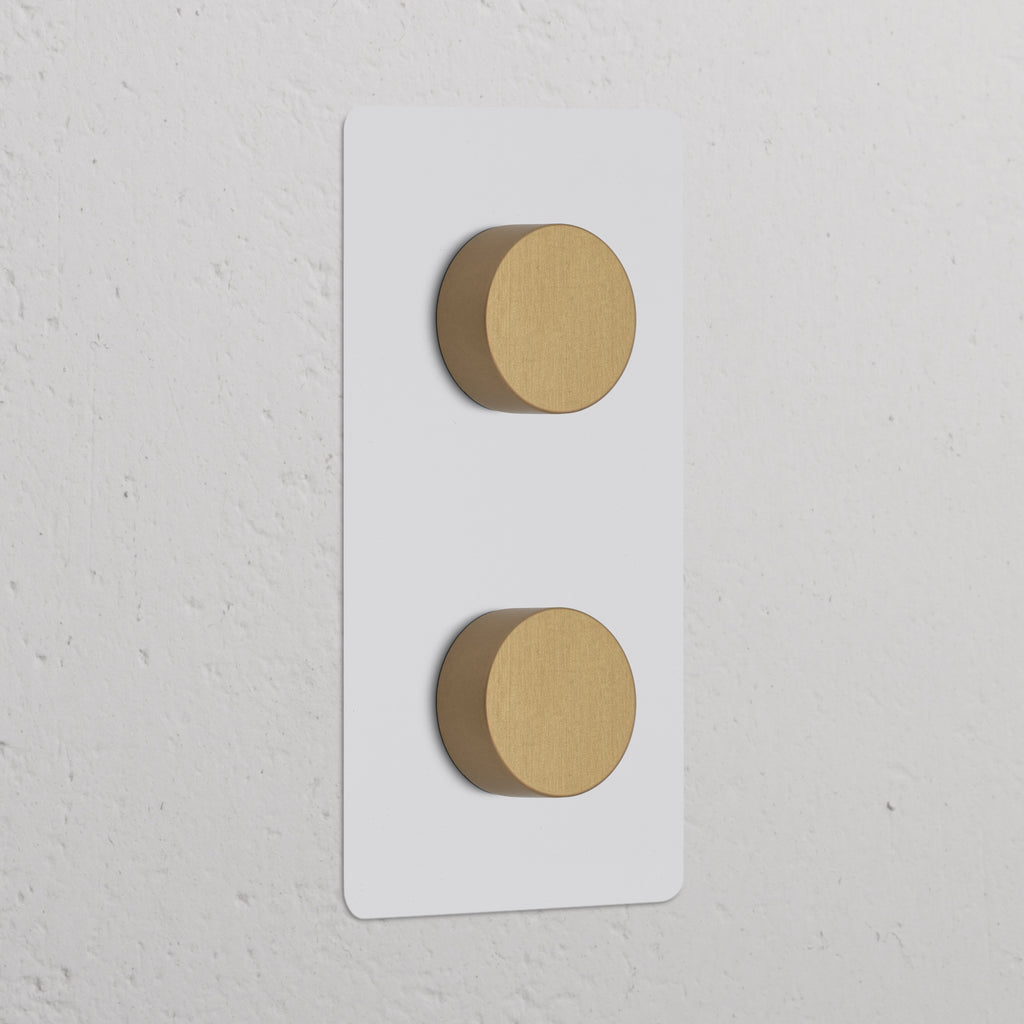 Double 2x Vertical Dimmer Switch Multiway Paintable Antique Brass ...