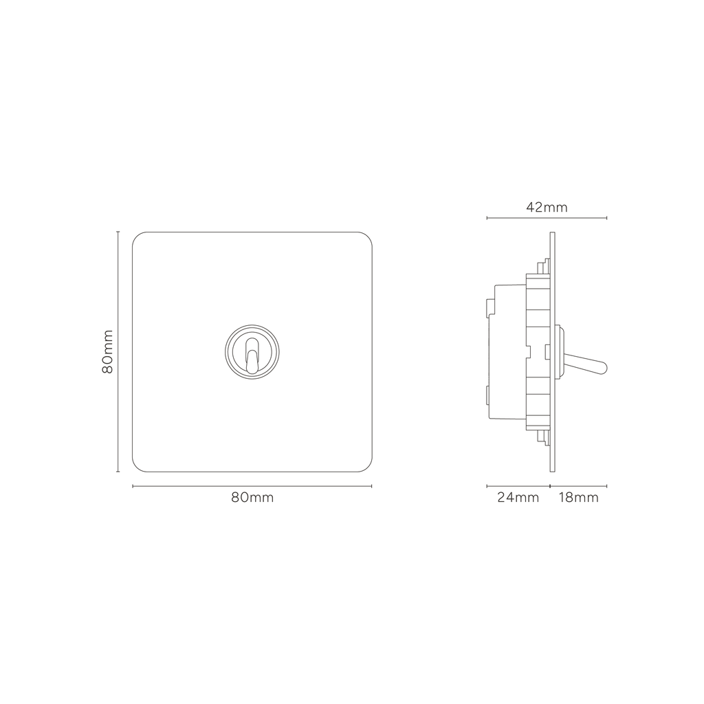 Single centre-retractive Toggle Switch | Bronze