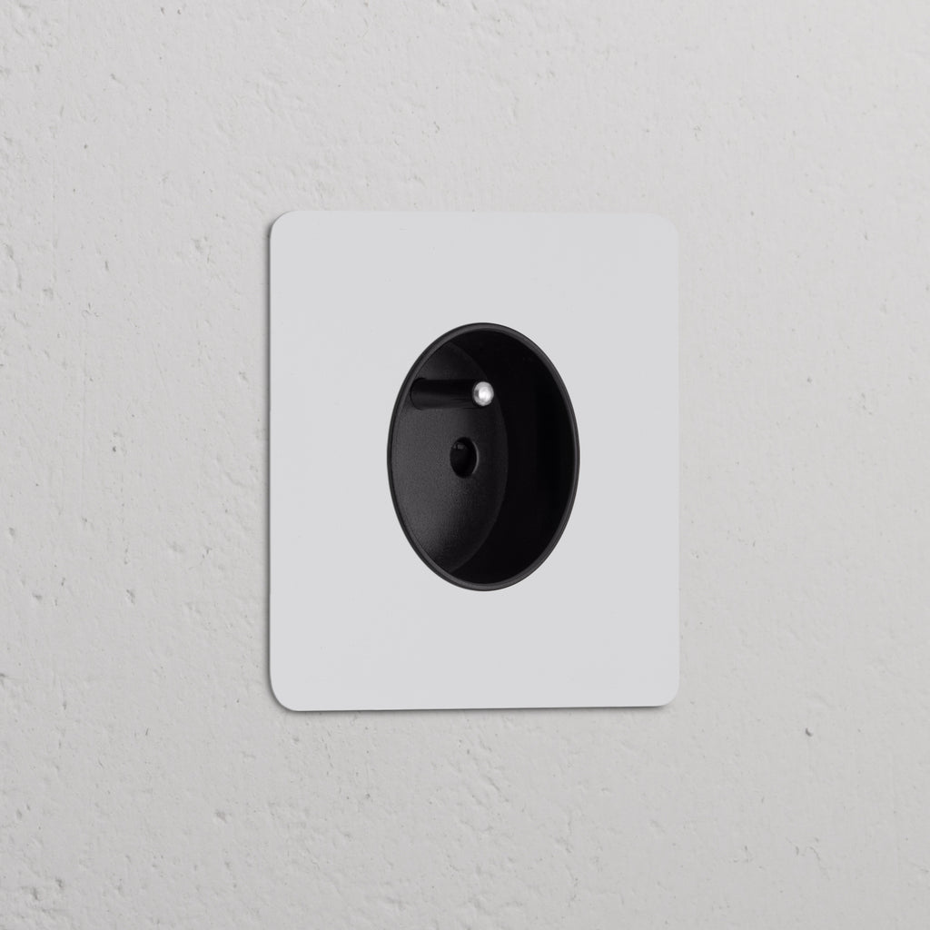 Single Type E Power Module Round Paintable Black | Switches & sockets