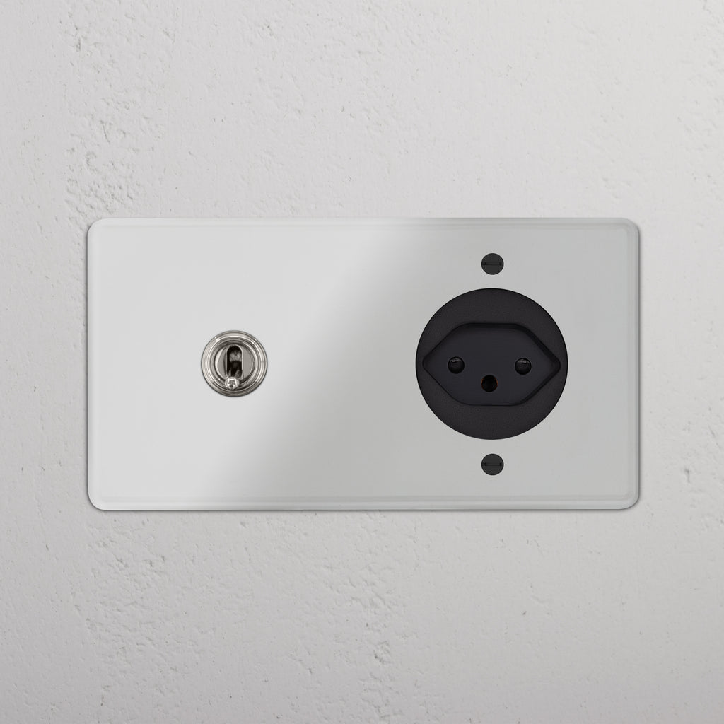 Double Toggle & Swiss Module Round Clear Polished Nickel Black ...