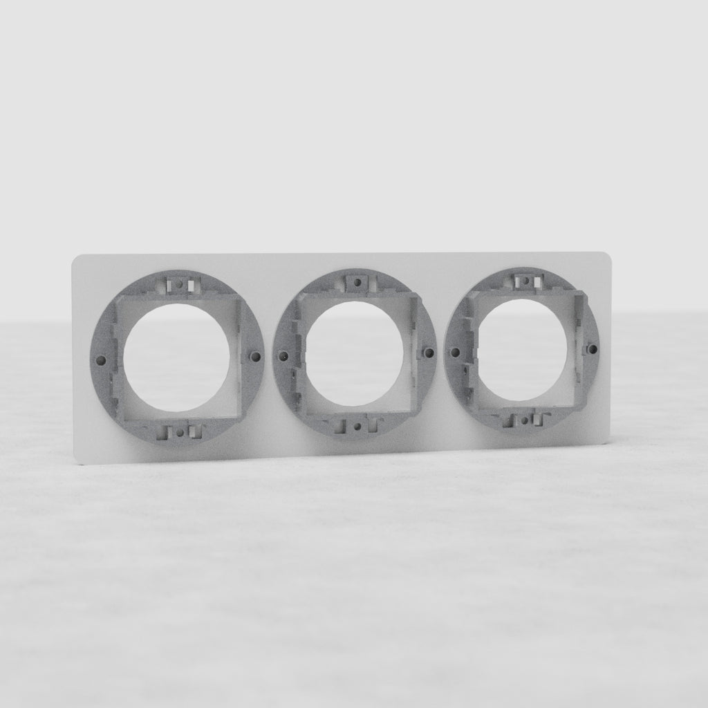 Triple Module Plate Round EU Paintable | Components | Switches & sockets