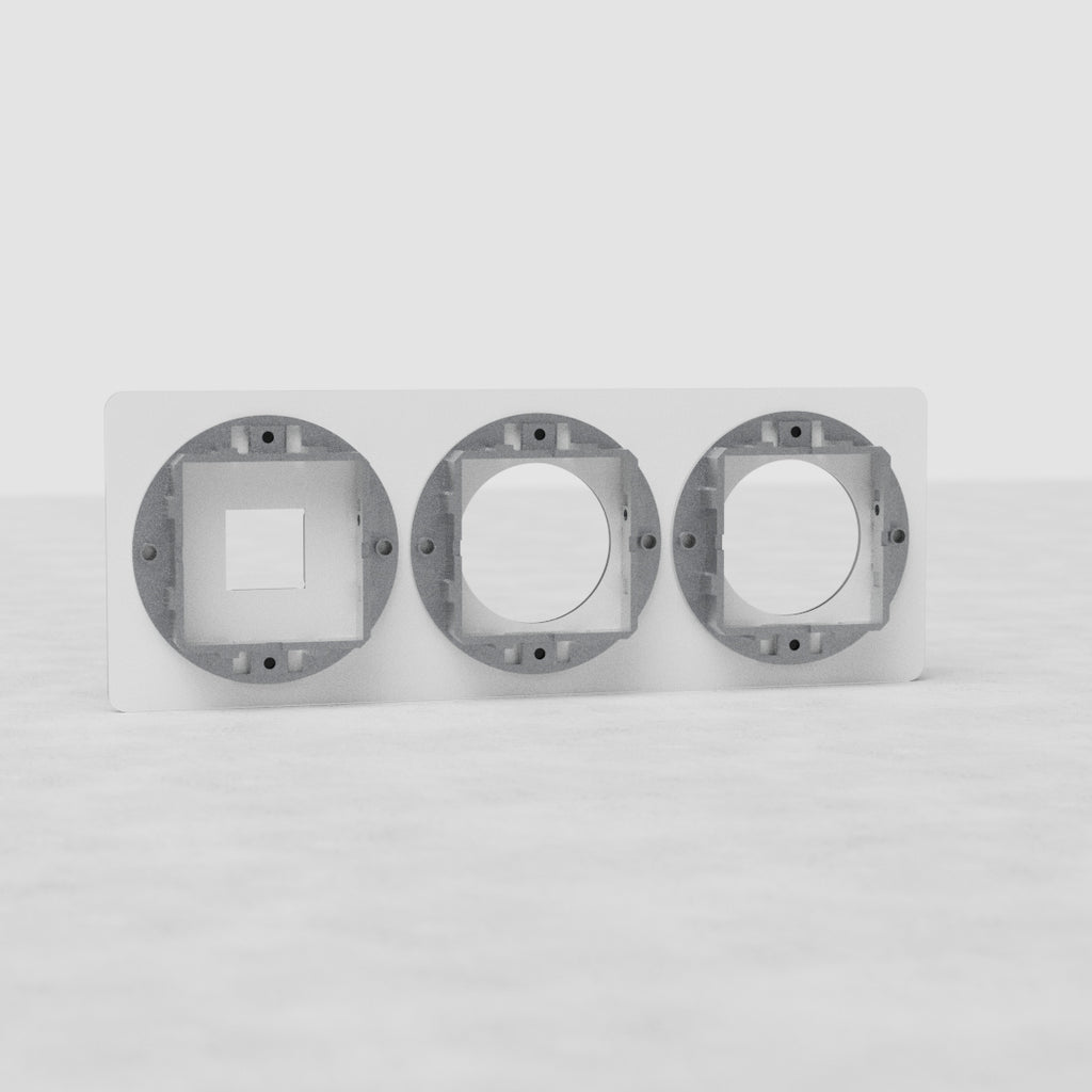 Triple 1x Keystone & 2x Module Plate Round EU Clear Black | Components ...