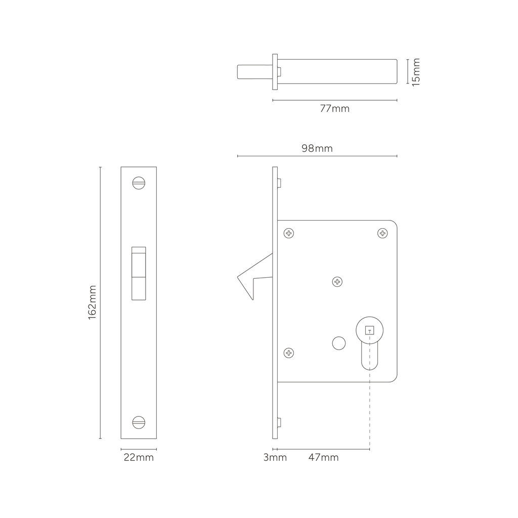 50mm Hook Lock Antique Brass | Locks and latches | Hardware